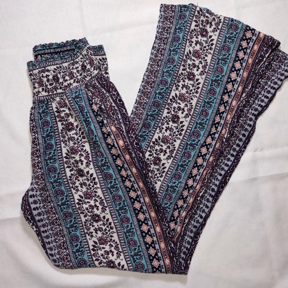 BeBop | Pants & Jumpsuits | Bebop Multicolor Patterned Wide Leg Pants ...